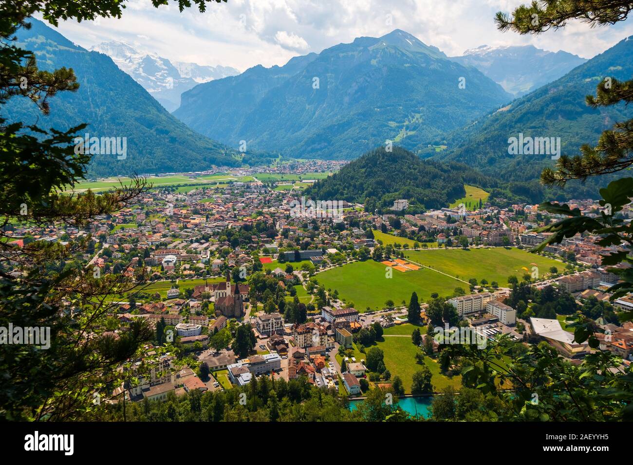 Aerial landscape of Interlaken city Stock Photo - Alamy