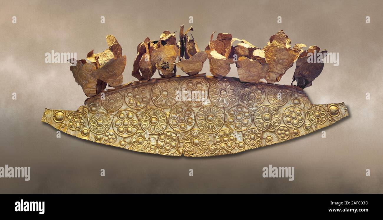 Mycenaean Gold diadem from Grave III, 'Grave of a Women', Grave Circle ...