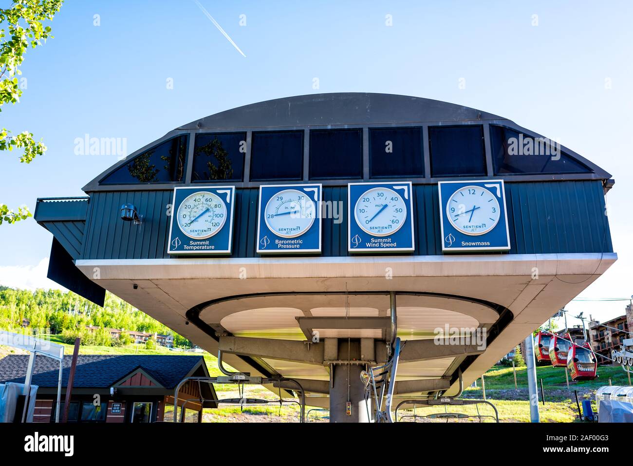 Aspen, USA - June 24, 2019: Snowmass village small town in Colorado ...