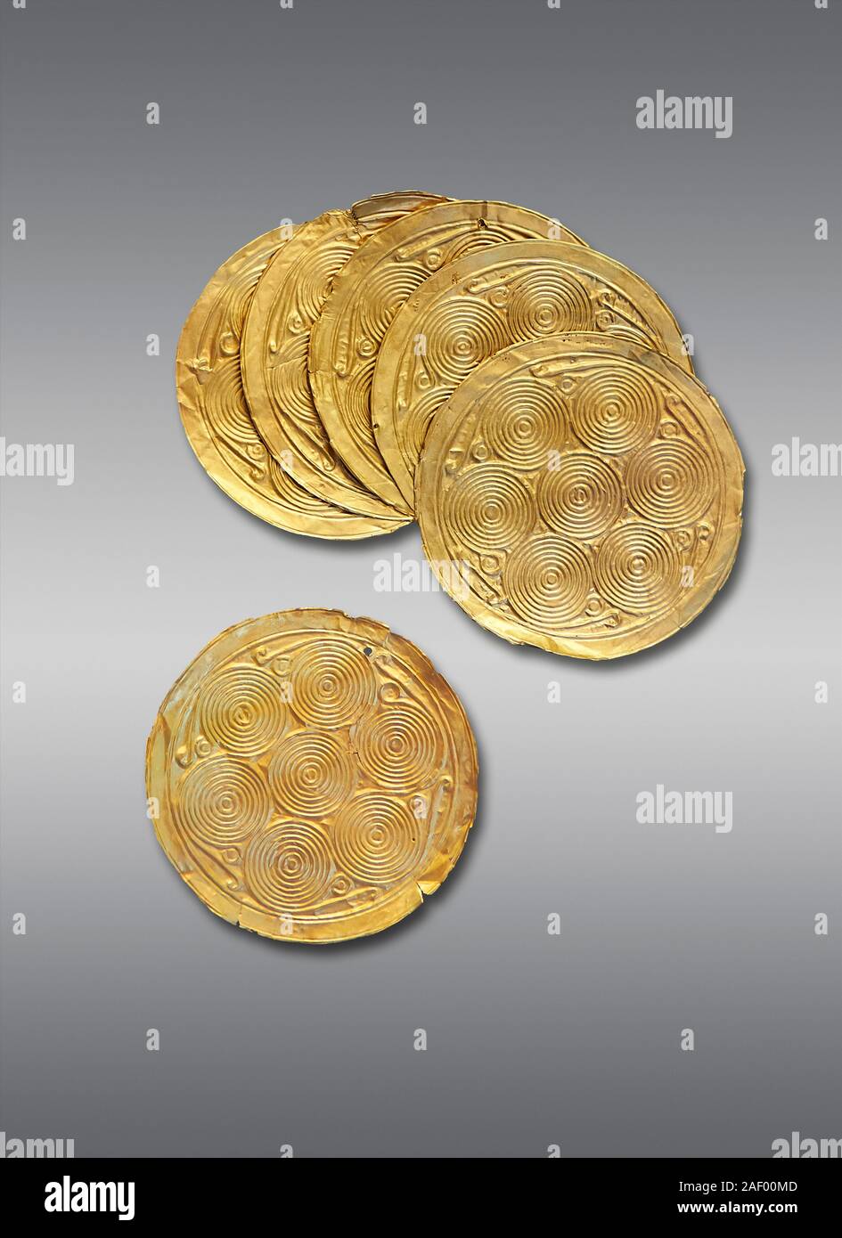 Mycenaean Gold circular buttons from Grave IV, Grave Circle A, Myenae ...