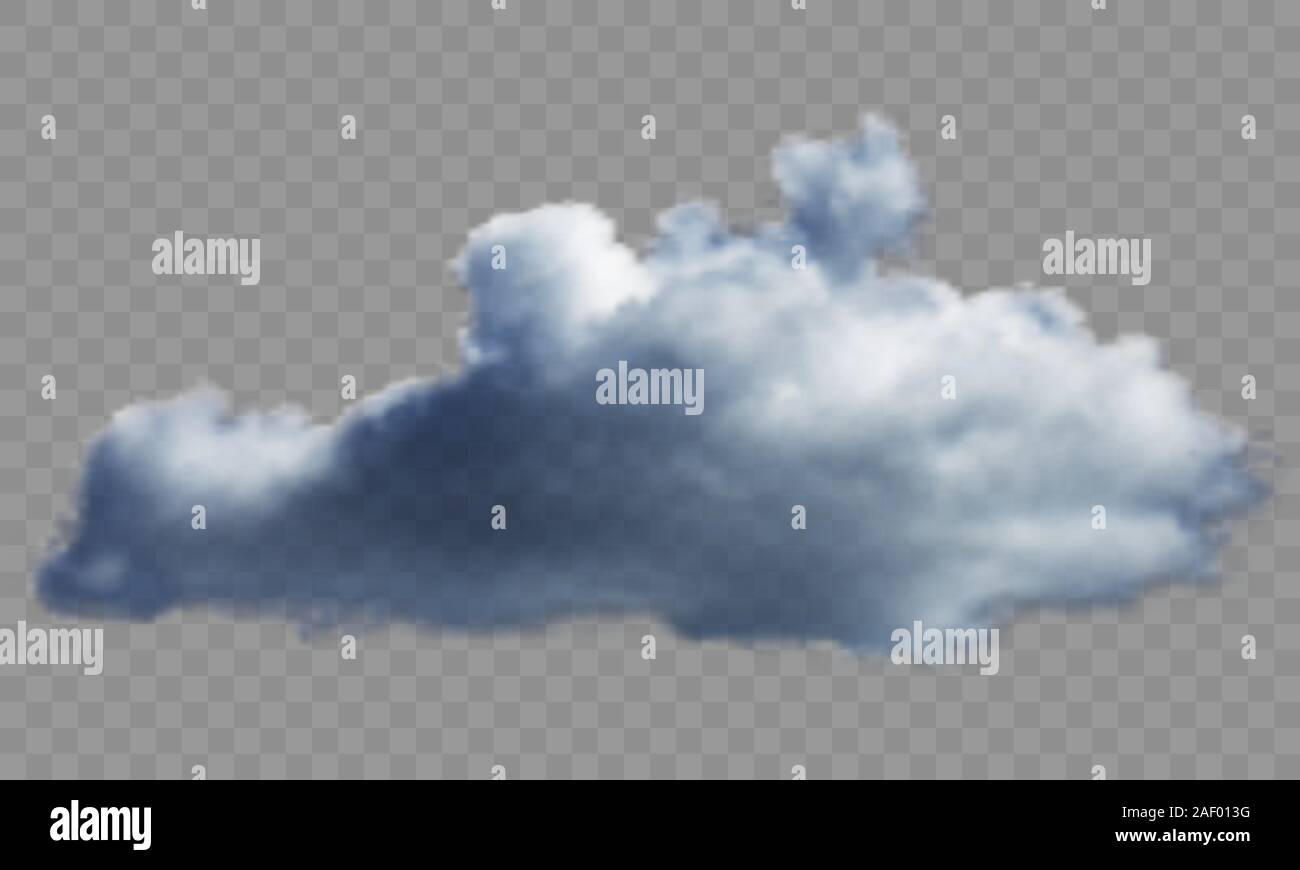 Cloud isolated over transparent background. Realistic thundercloud ...