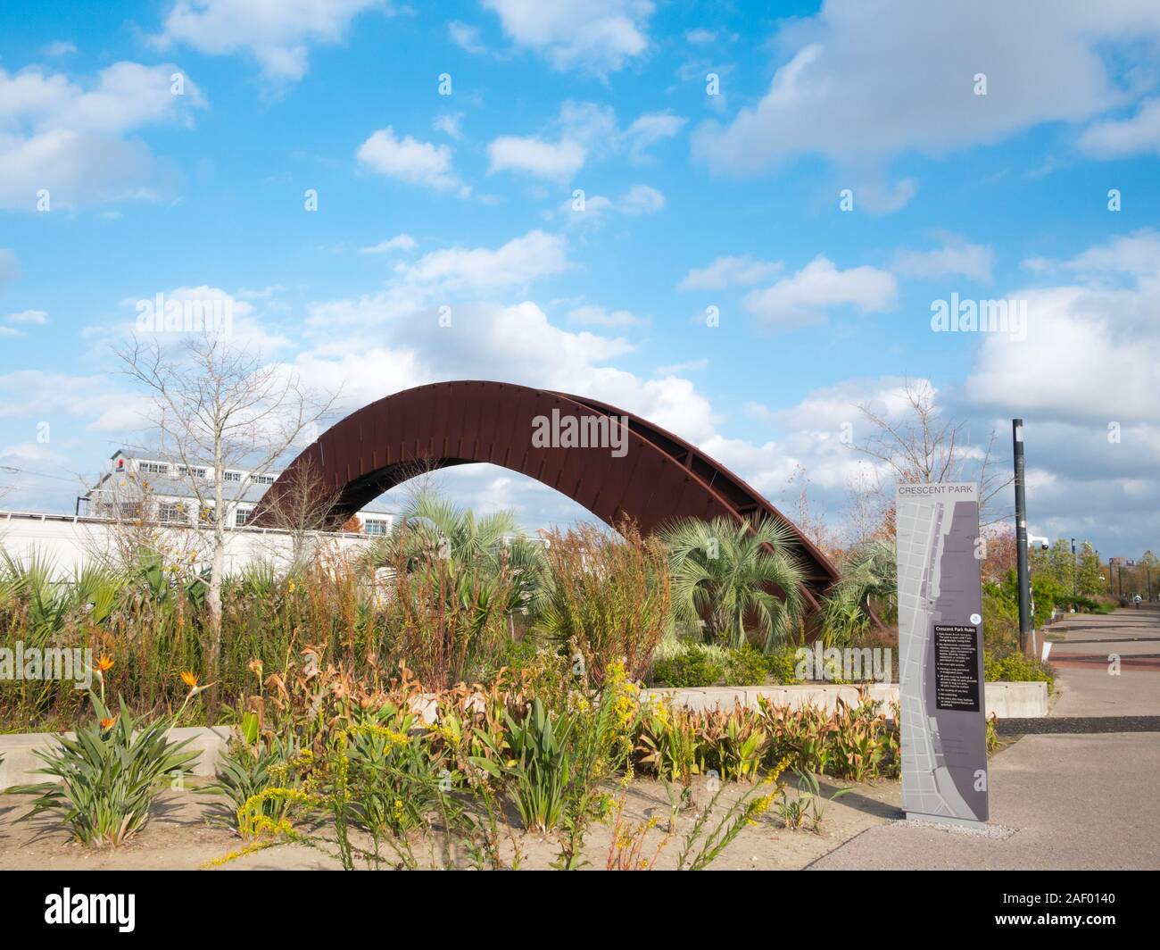 New Orleans, LA. USA. December 2019. View of the famous bridge that ...