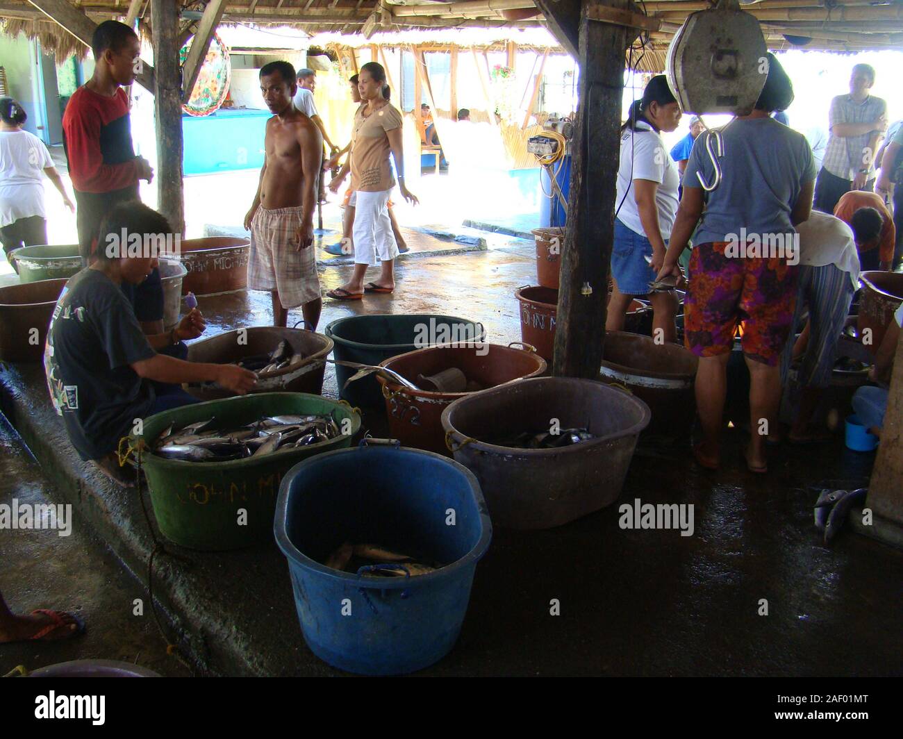 Fish stall in Sablayan, Mindoro Occidental province, The Philippines ...