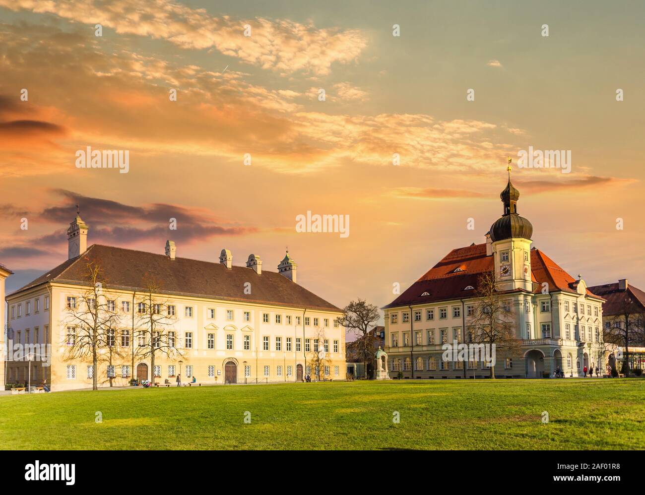 Historic center of Altotting in Bavaria on a sunset. Germany Stock ...