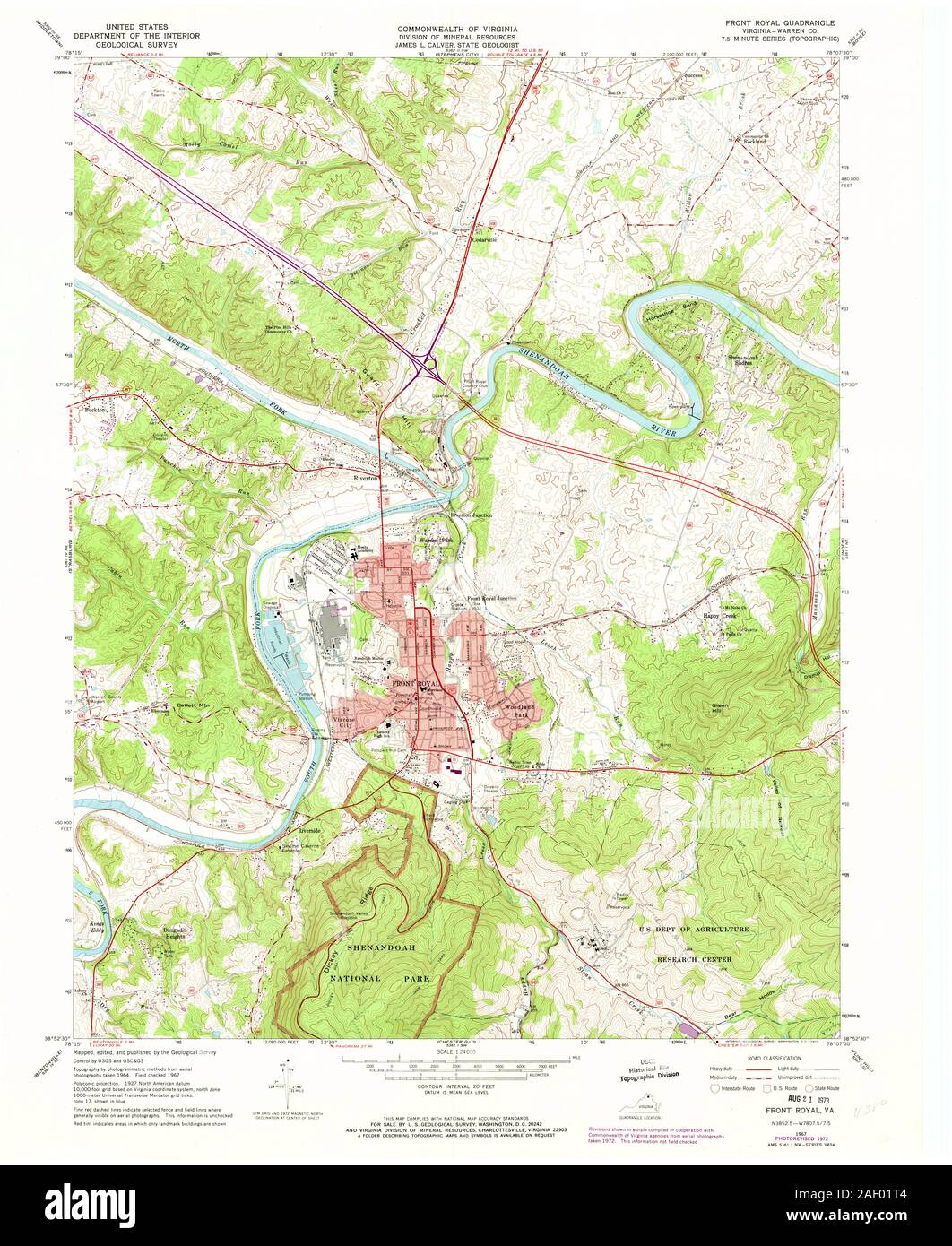 Map of front royal Cut Out Stock Images & Pictures - Alamy