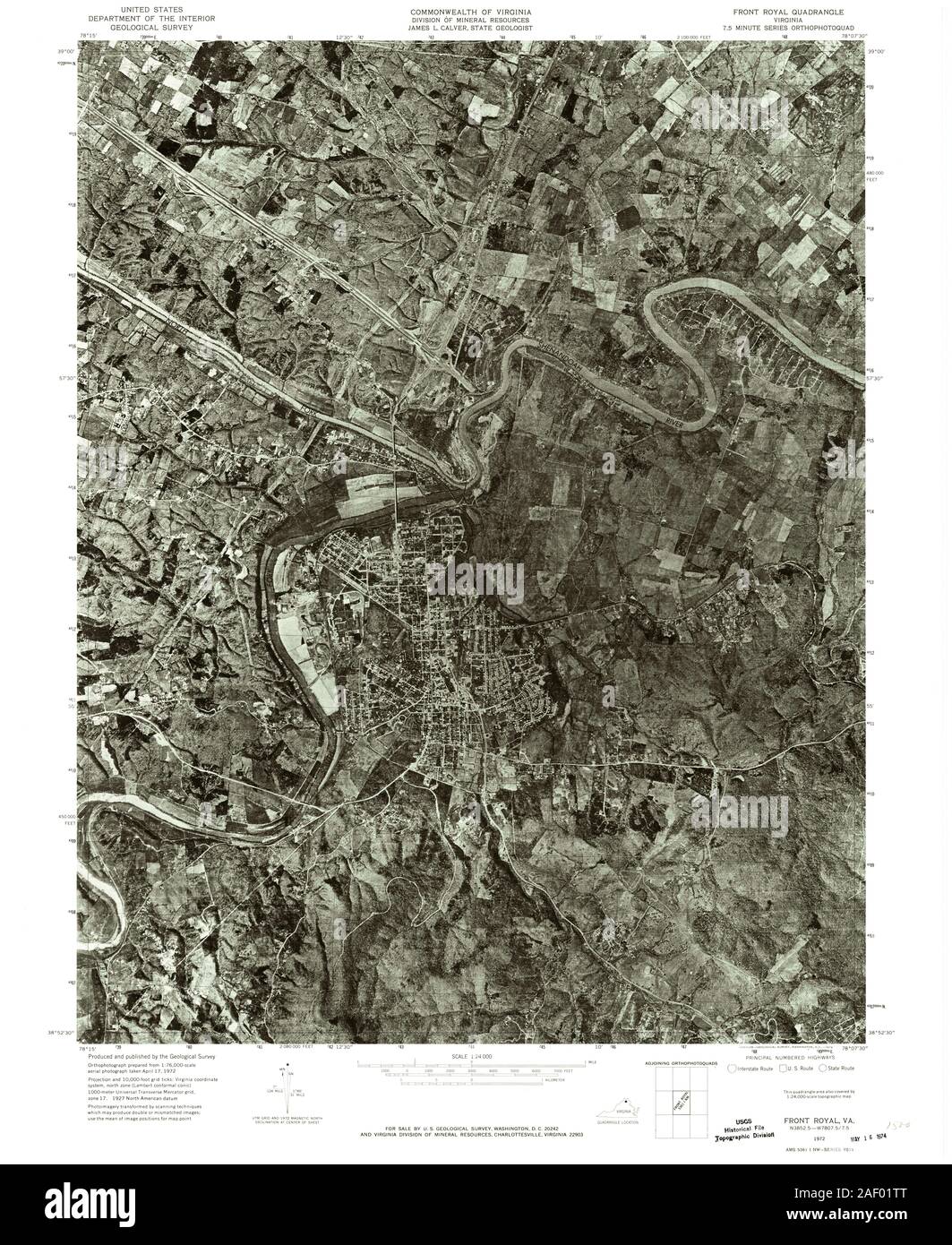 Map of front royal Cut Out Stock Images & Pictures - Alamy