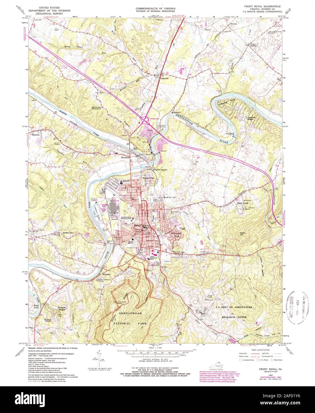 Map of front royal Cut Out Stock Images & Pictures - Alamy