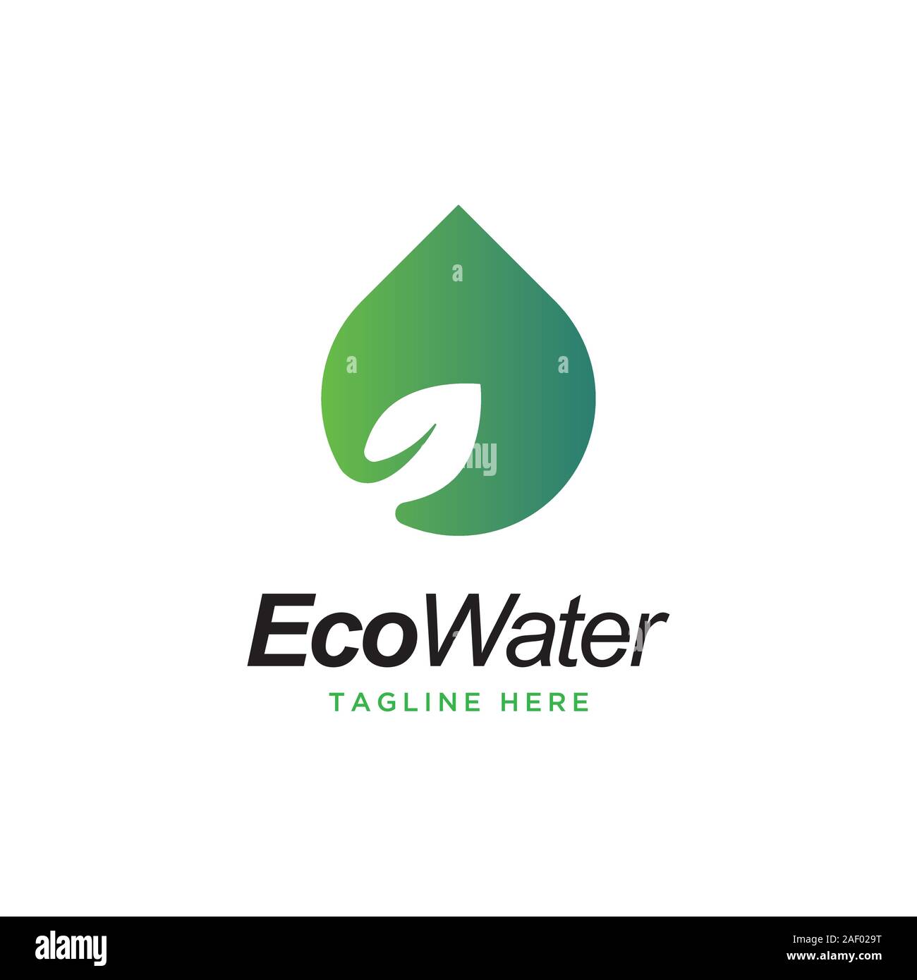 Eco water logo design vector template.water drop with leaf symbol Stock ...