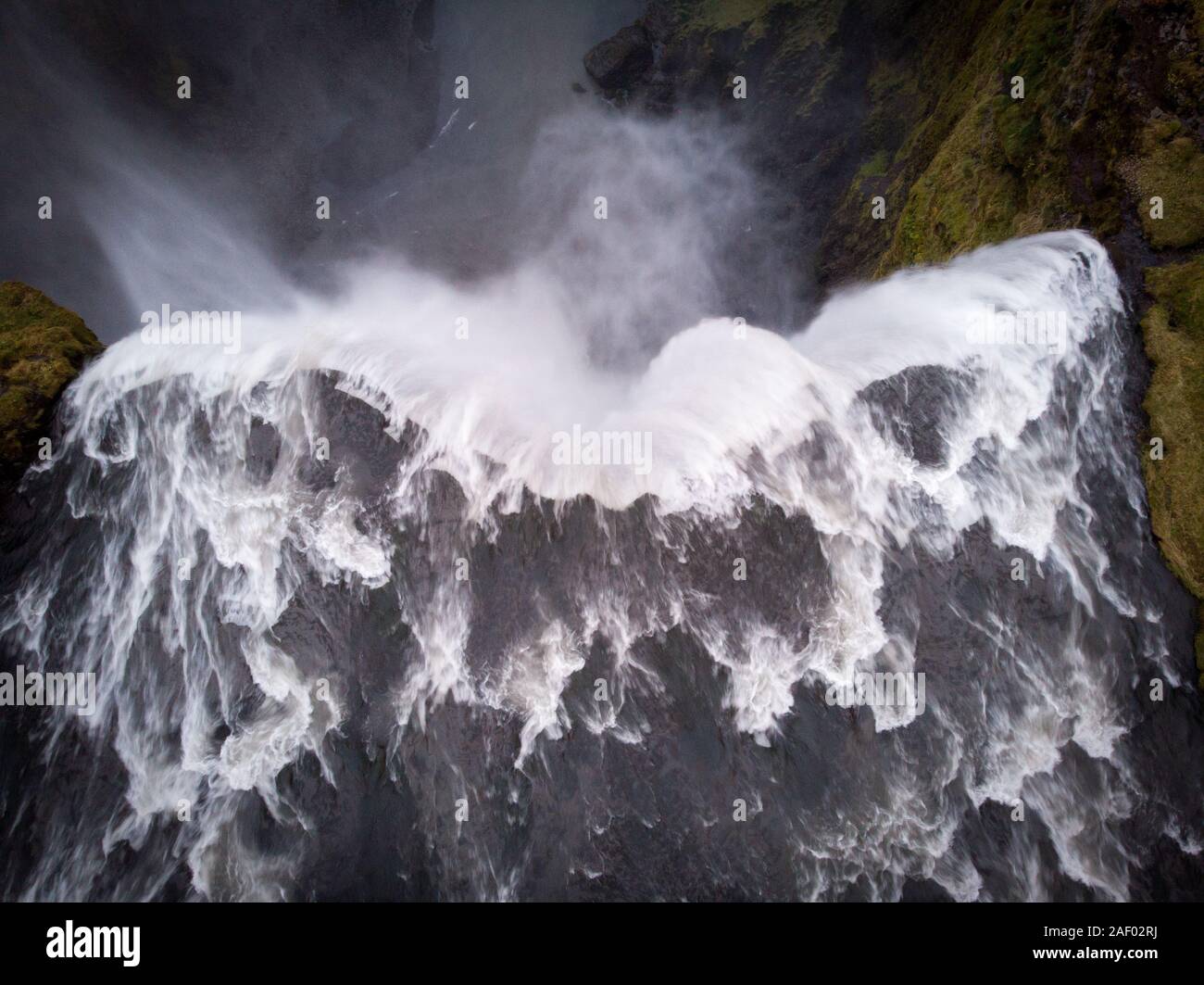 Aerial view of Skogafoss waterfall, Iceland by drone Stock Photo - Alamy