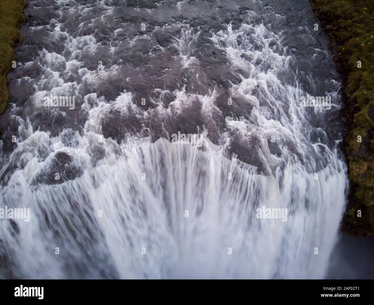 Aerial view of Skogafoss waterfall, Iceland by drone Stock Photo - Alamy