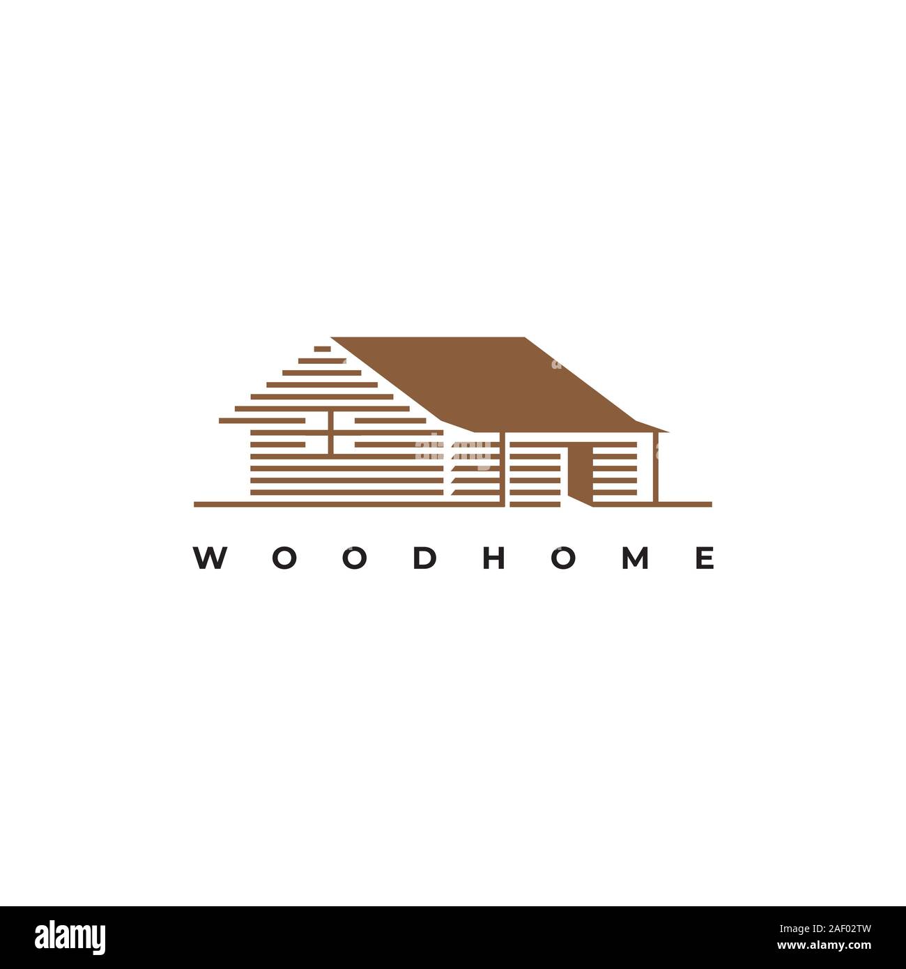 Wood house illustration logo design vector template.Cabin log icon ...