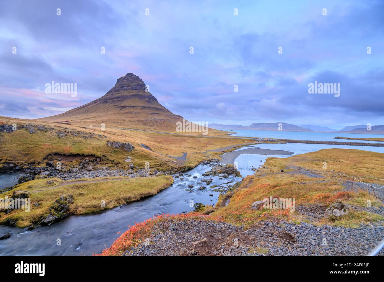 Fantastic evening with Kirkjufell volcano the coast of Snaefellsnes ...