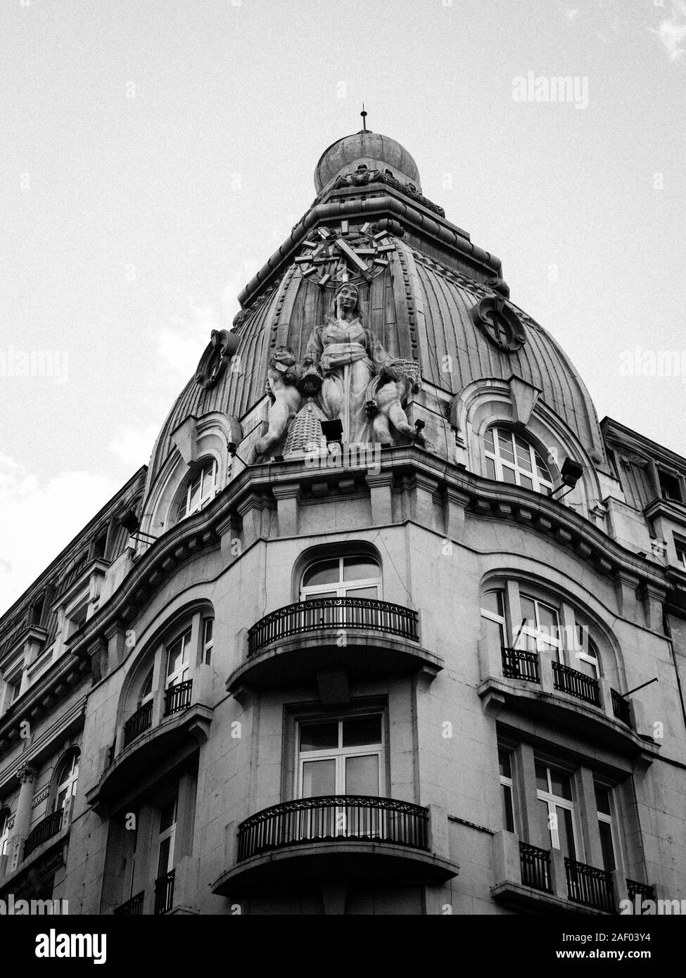 Old town buildings blue Black and White Stock Photos & Images - Alamy