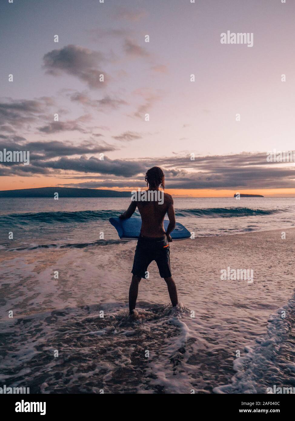 Hawaii Body board surfer Stock Photo - Alamy