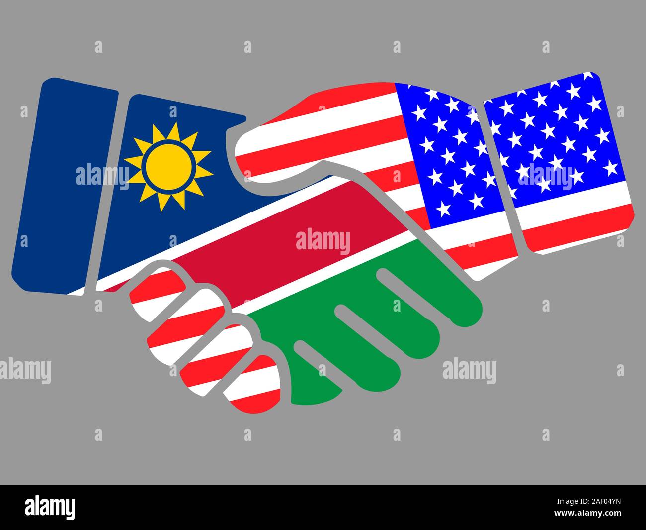 Namibia and USA flags Handshake vector Stock Vector Image & Art - Alamy