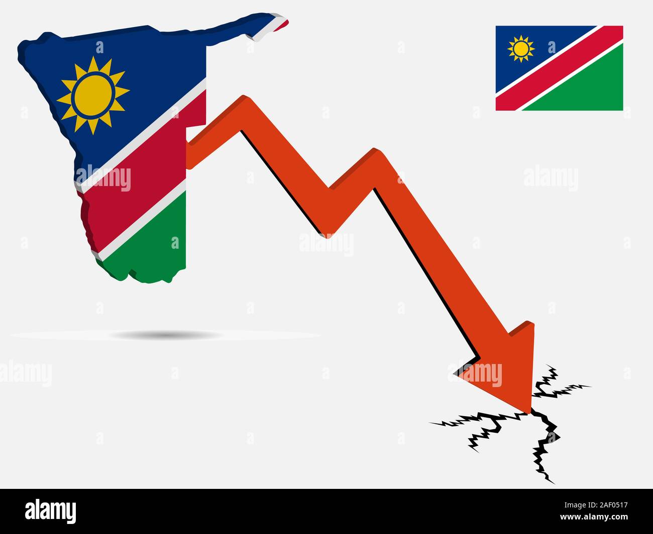 Namibia economic crisis vector illustration Eps 10 Stock Vector Image ...