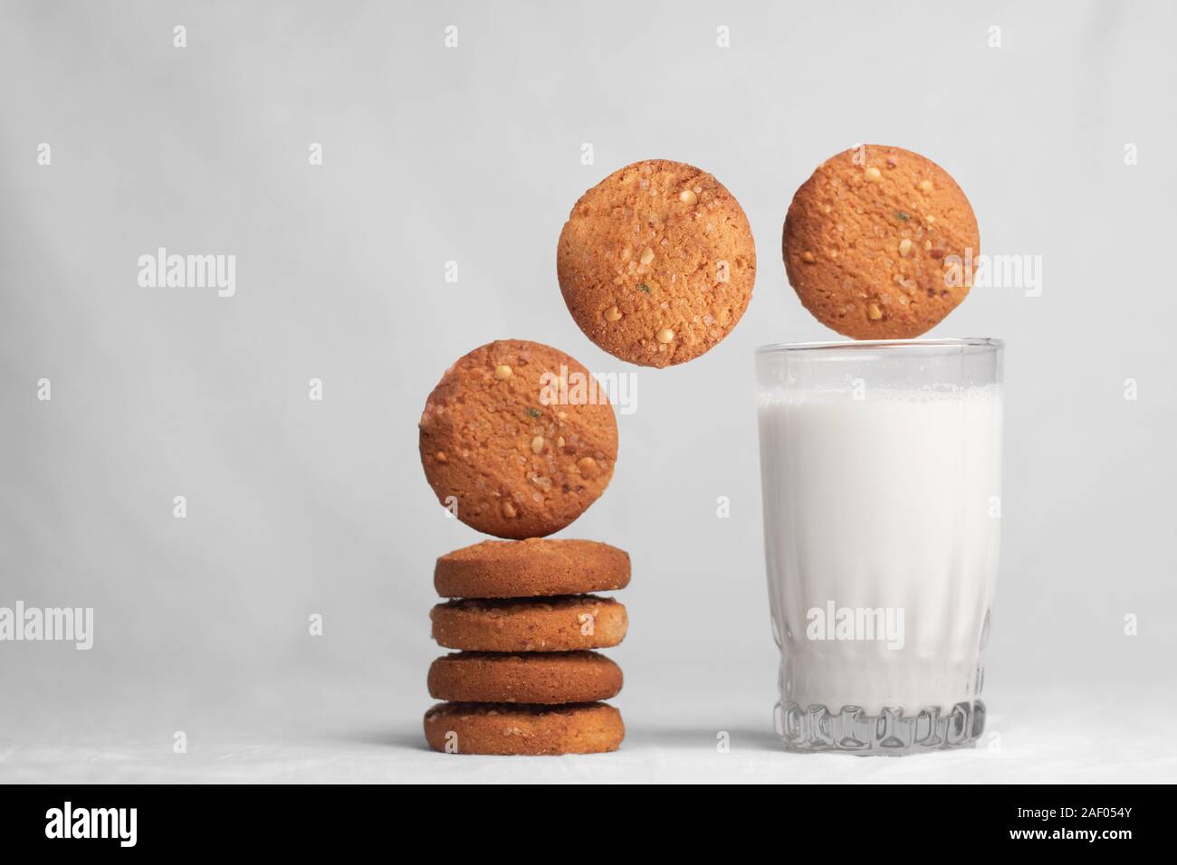 Top view falling biscuits cookies hi-res stock photography and images ...