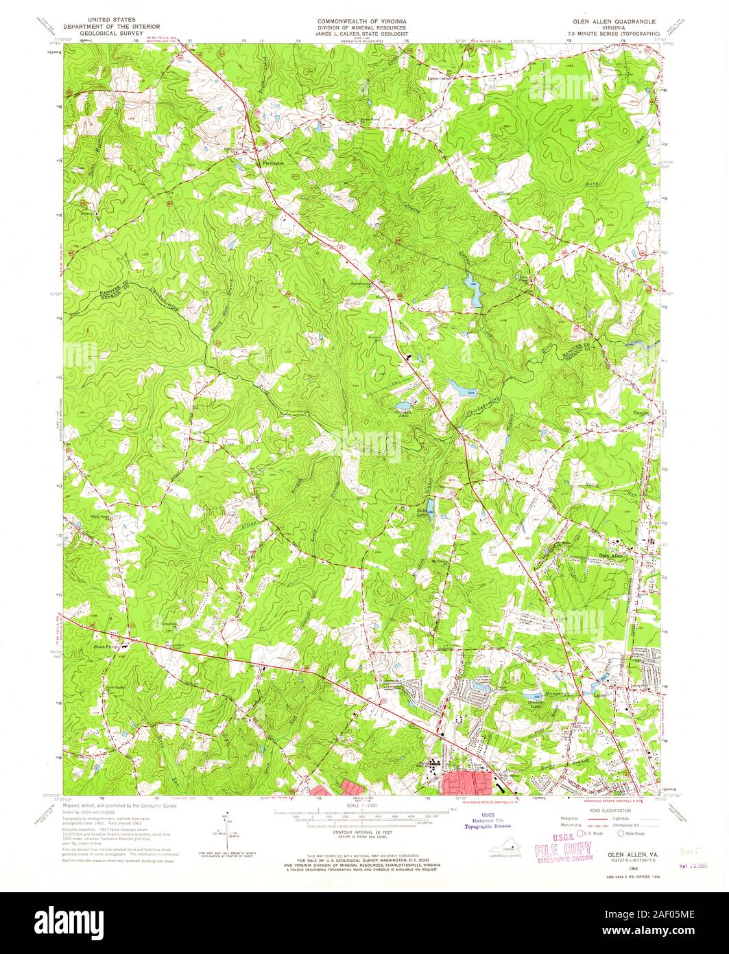 Map of glen allen Cut Out Stock Images & Pictures - Alamy