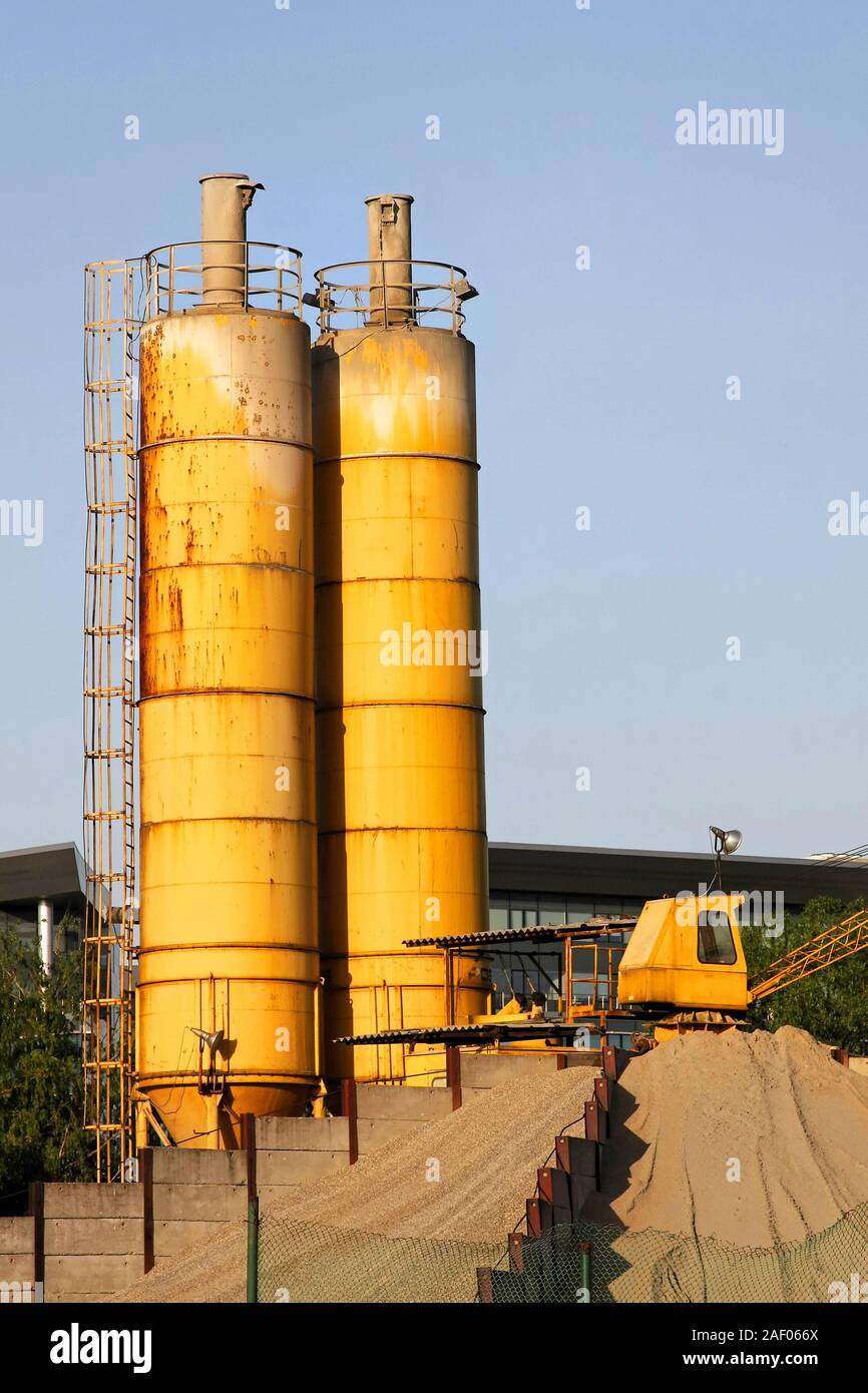 Big industrial silo for construction material storage Stock Photo - Alamy