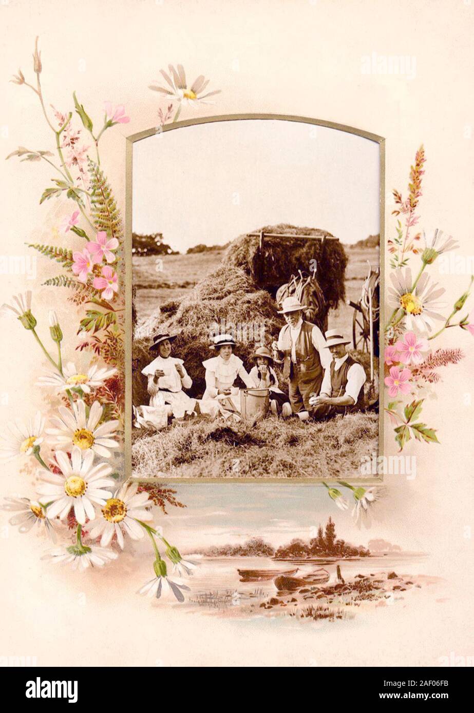 Victorian floral greetings card design, A6 size, No. 30 Stock Photo - Alamy