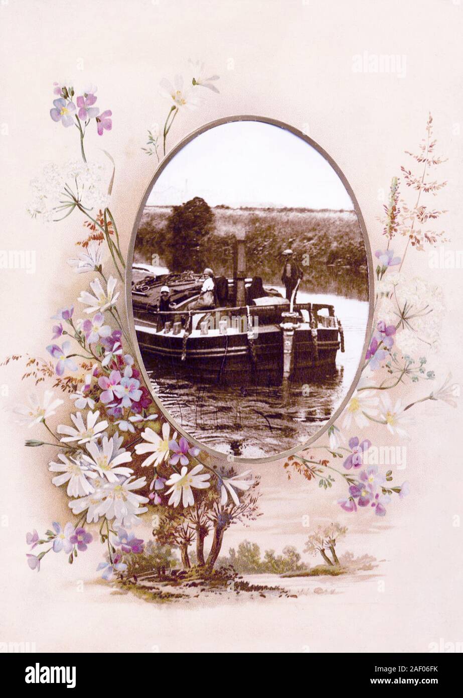 Victorian floral greetings card design, A6 size, No. 24 Stock Photo - Alamy