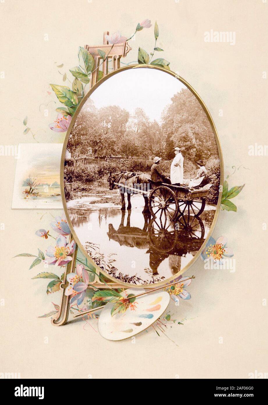 Victorian floral greetings card design, A6 size, No. 23 Stock Photo - Alamy