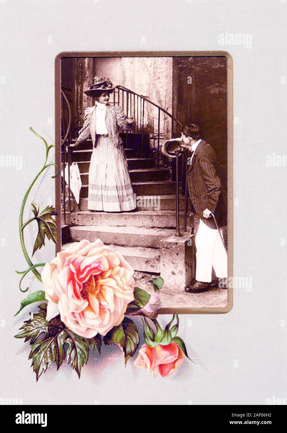 Victorian floral greetings card design, A6 size, No. 20 Stock Photo - Alamy