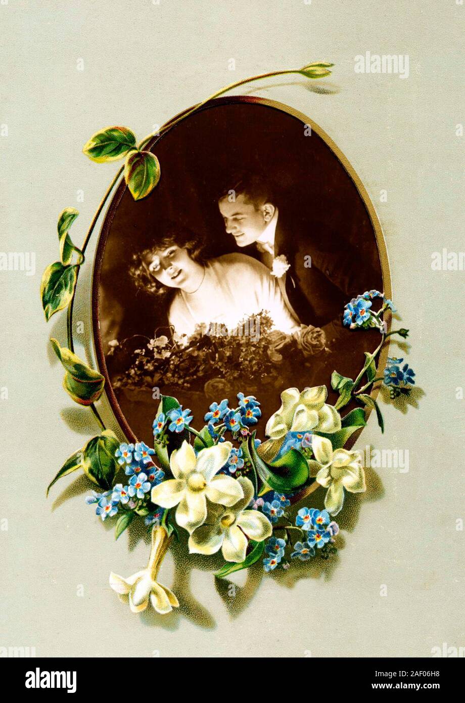 Victorian floral greetings card design, A6 size, No. 18 Stock Photo - Alamy