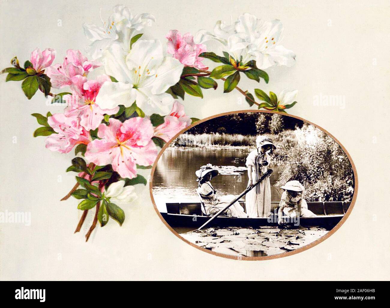 Victorian floral greetings card design, A6 size, No. 16 Stock Photo - Alamy