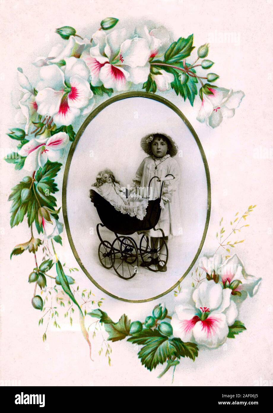 Victorian floral greetings card design, A6 size, No. 2 Stock Photo - Alamy