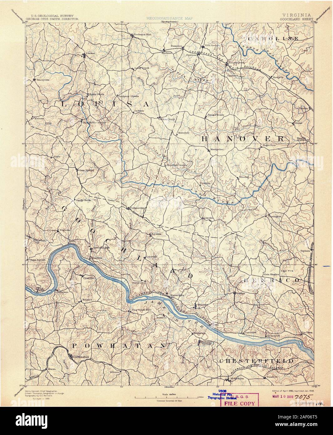 Map of goochland hi-res stock photography and images - Alamy