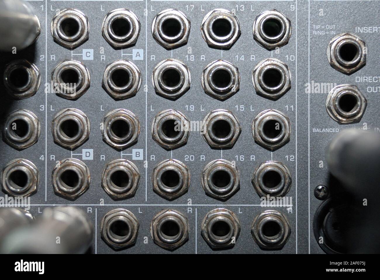 Mixing Sockets. Connections of a sound equipment proffesional xlr audio ...