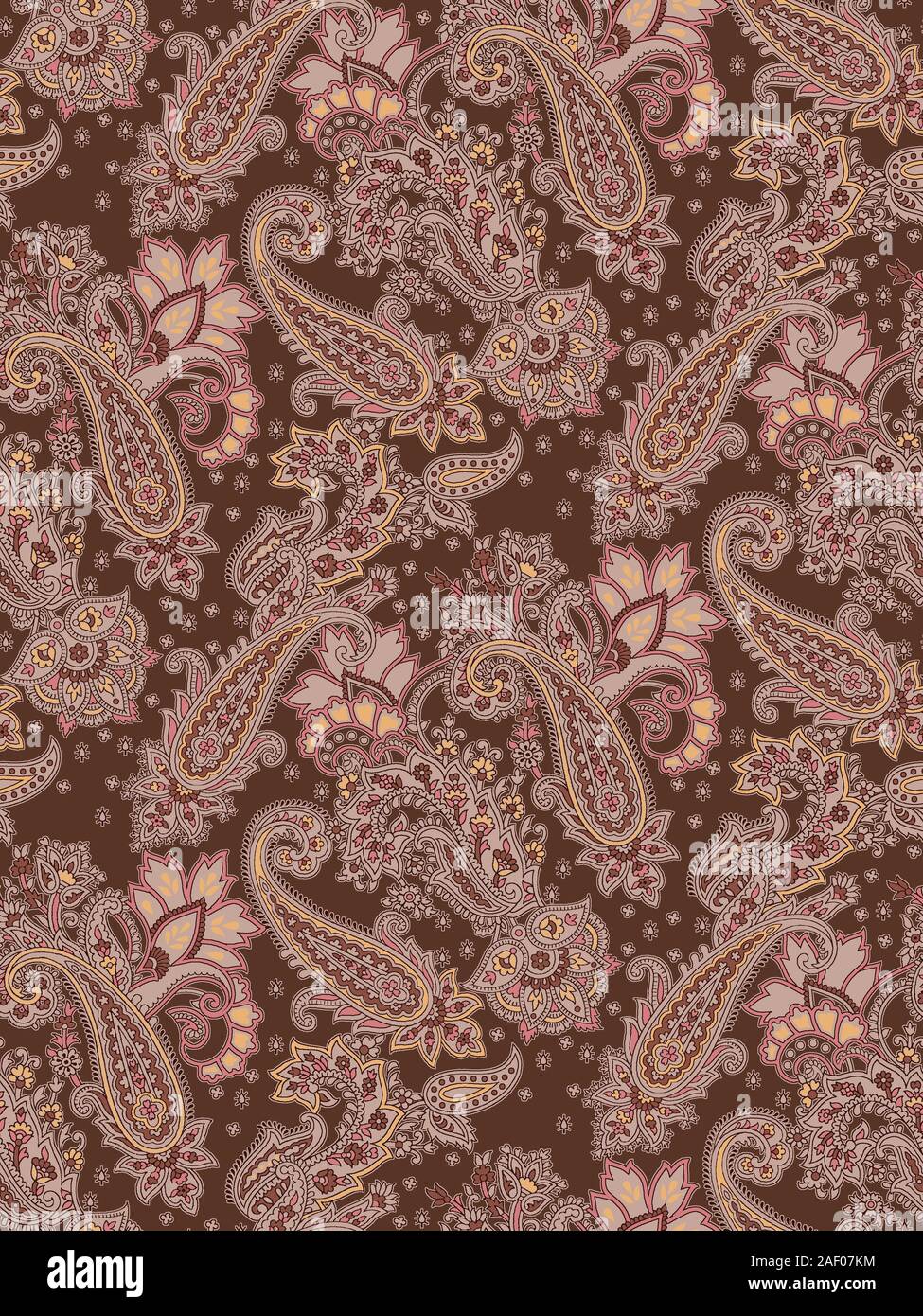 seamless traditional paisley floral background Stock Photo - Alamy
