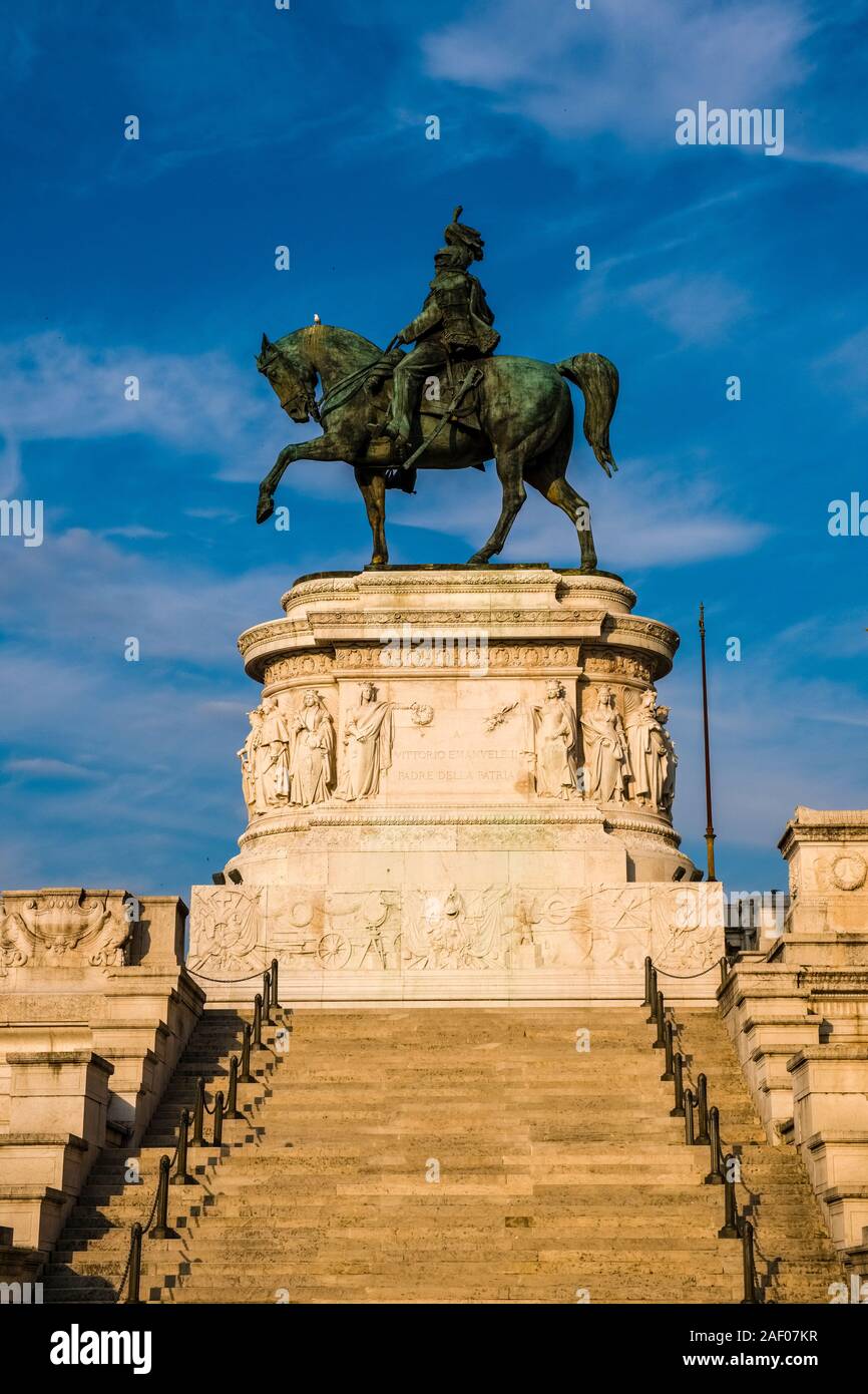 Equestrian statue of Victor Emmanuel II on the first floor of the ...