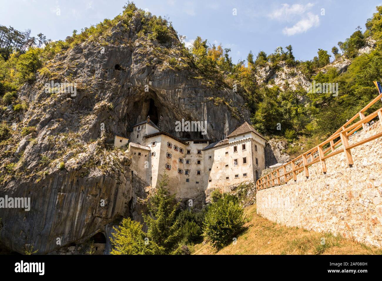 Predjama, Slovenia. The Predjamski Grad or Predjama Castle, a ...
