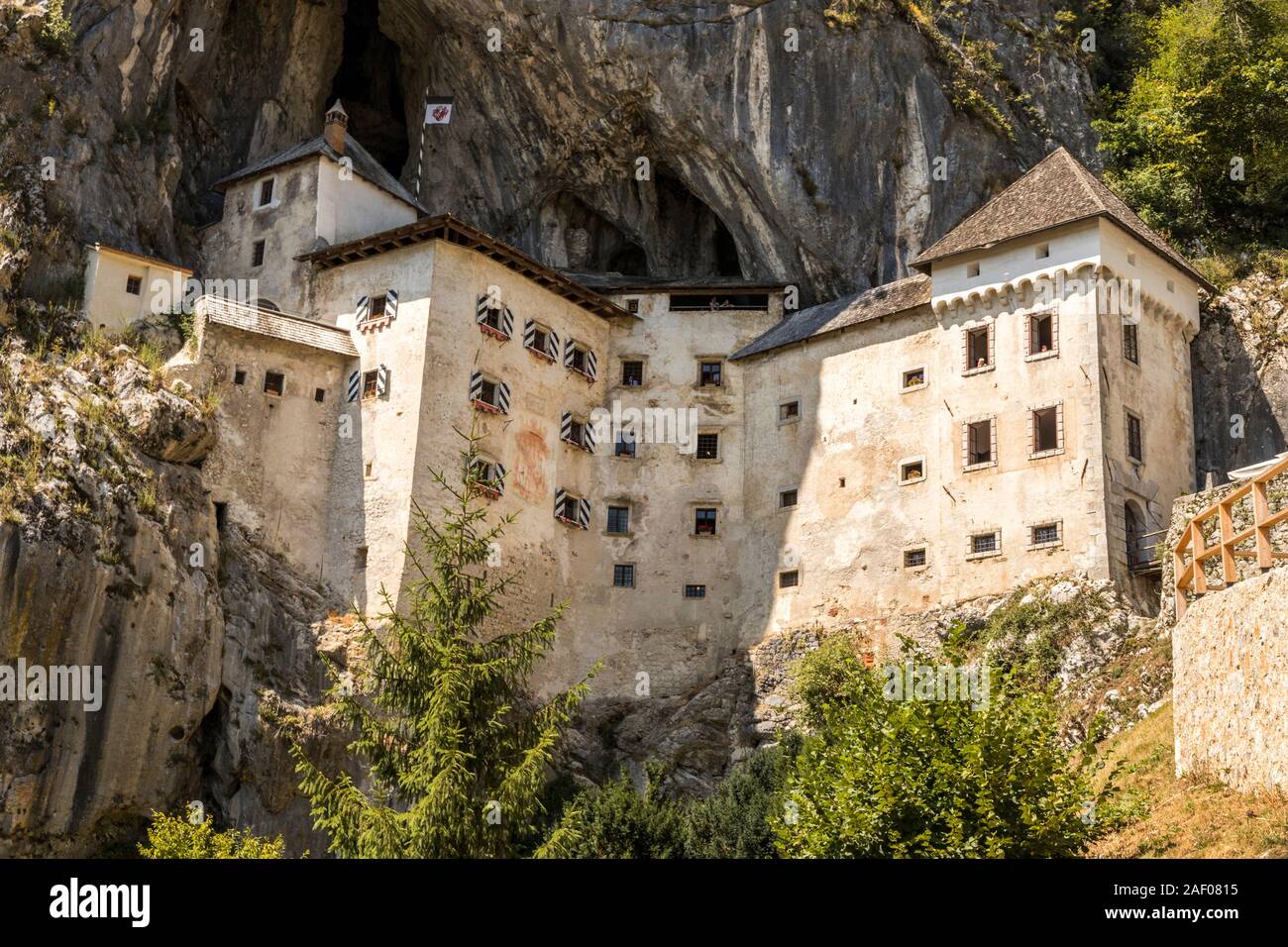 Predjama, Slovenia. The Predjamski Grad or Predjama Castle, a ...