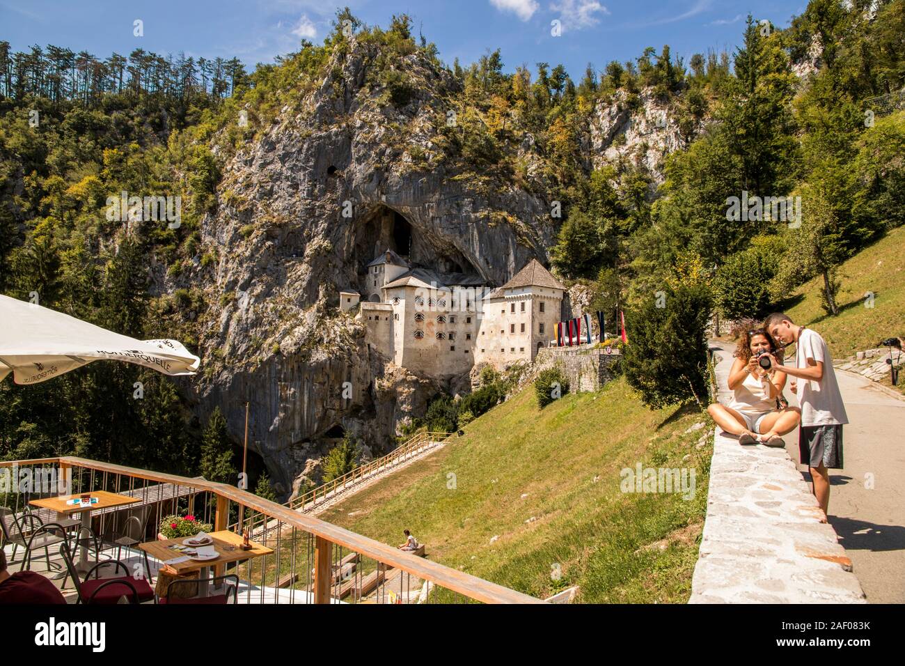 Predjama, Slovenia. The Predjamski Grad or Predjama Castle, a ...