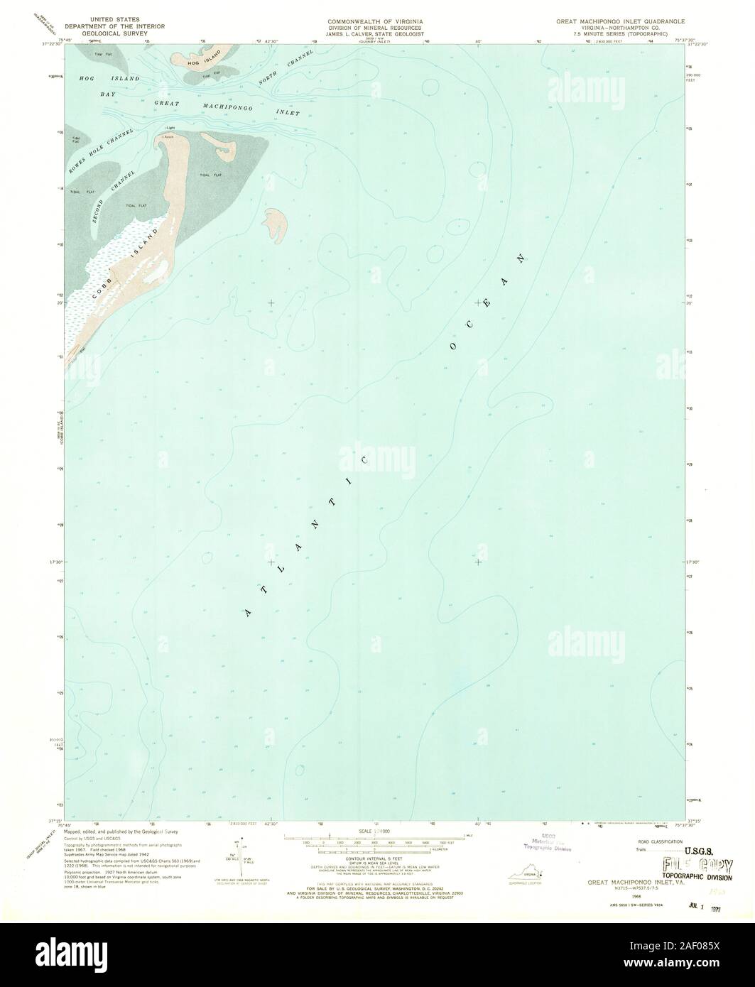 VA Great Machipongo Inlet 185205 1968 24000 Stock Photo - Alamy