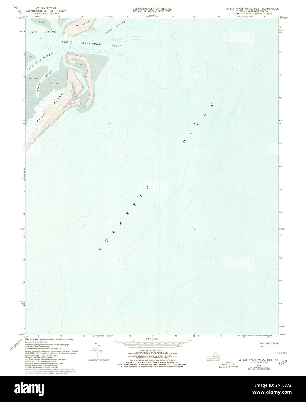 VA Great Machipongo Inlet 185207 1968 24000 Stock Photo - Alamy