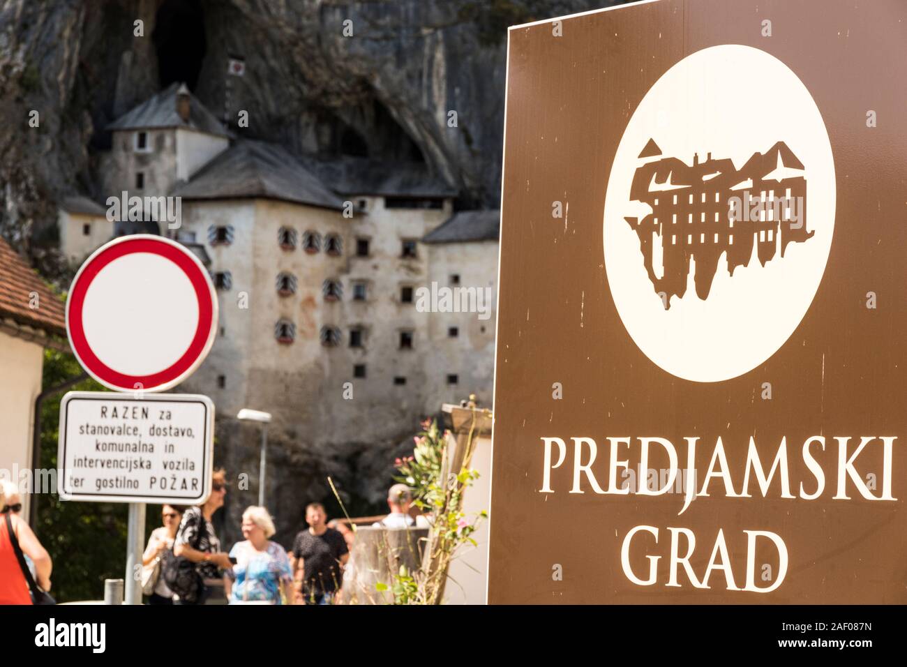 Predjama, Slovenia. The Predjamski Grad or Predjama Castle, a ...