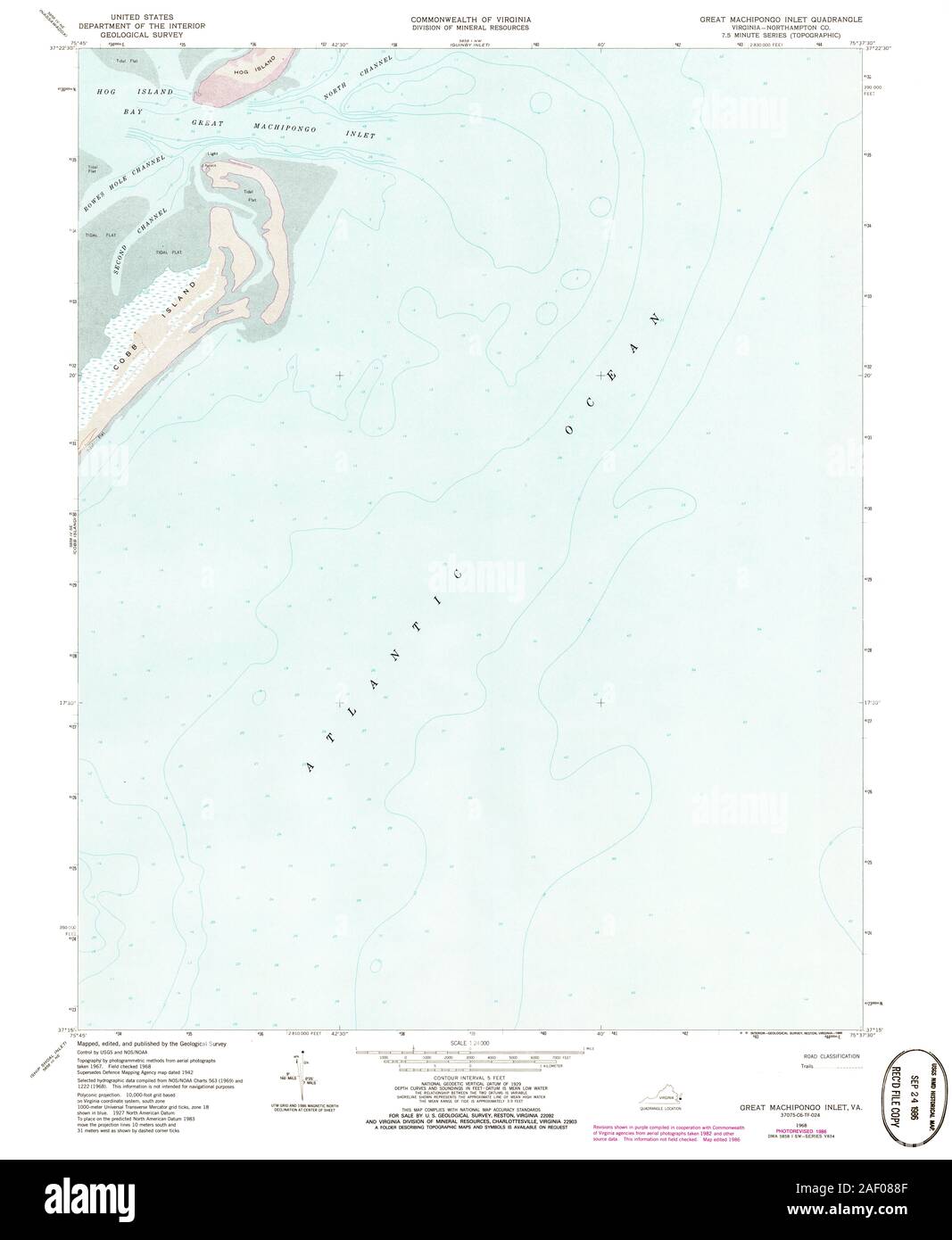 VA Great Machipongo Inlet 185208 1968 24000 Stock Photo - Alamy