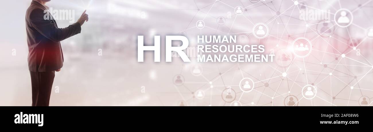 Human resource management. Horizontal mixed media background Stock ...