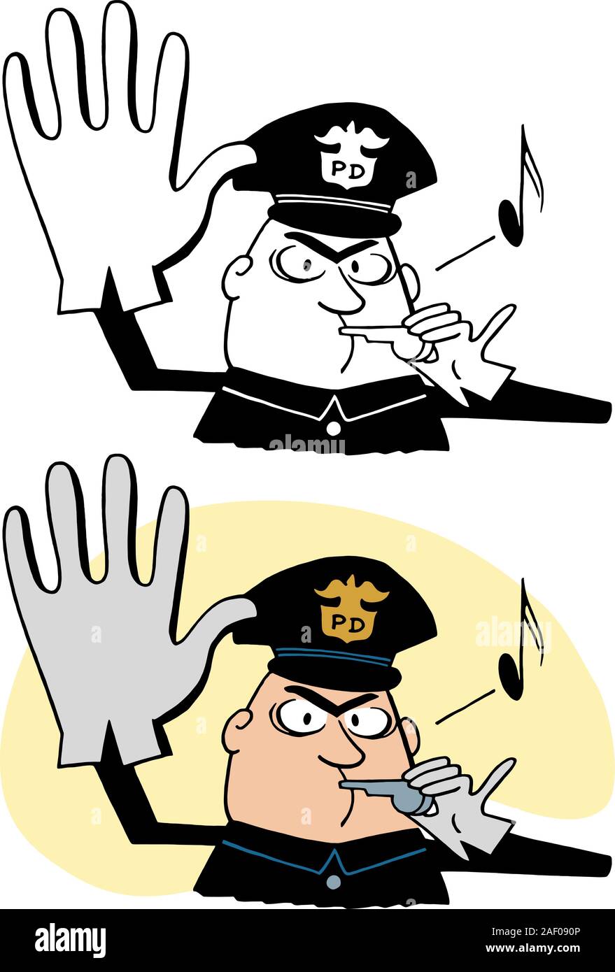 Illustration cartoon angry policeman cop Cut Out Stock Images ...