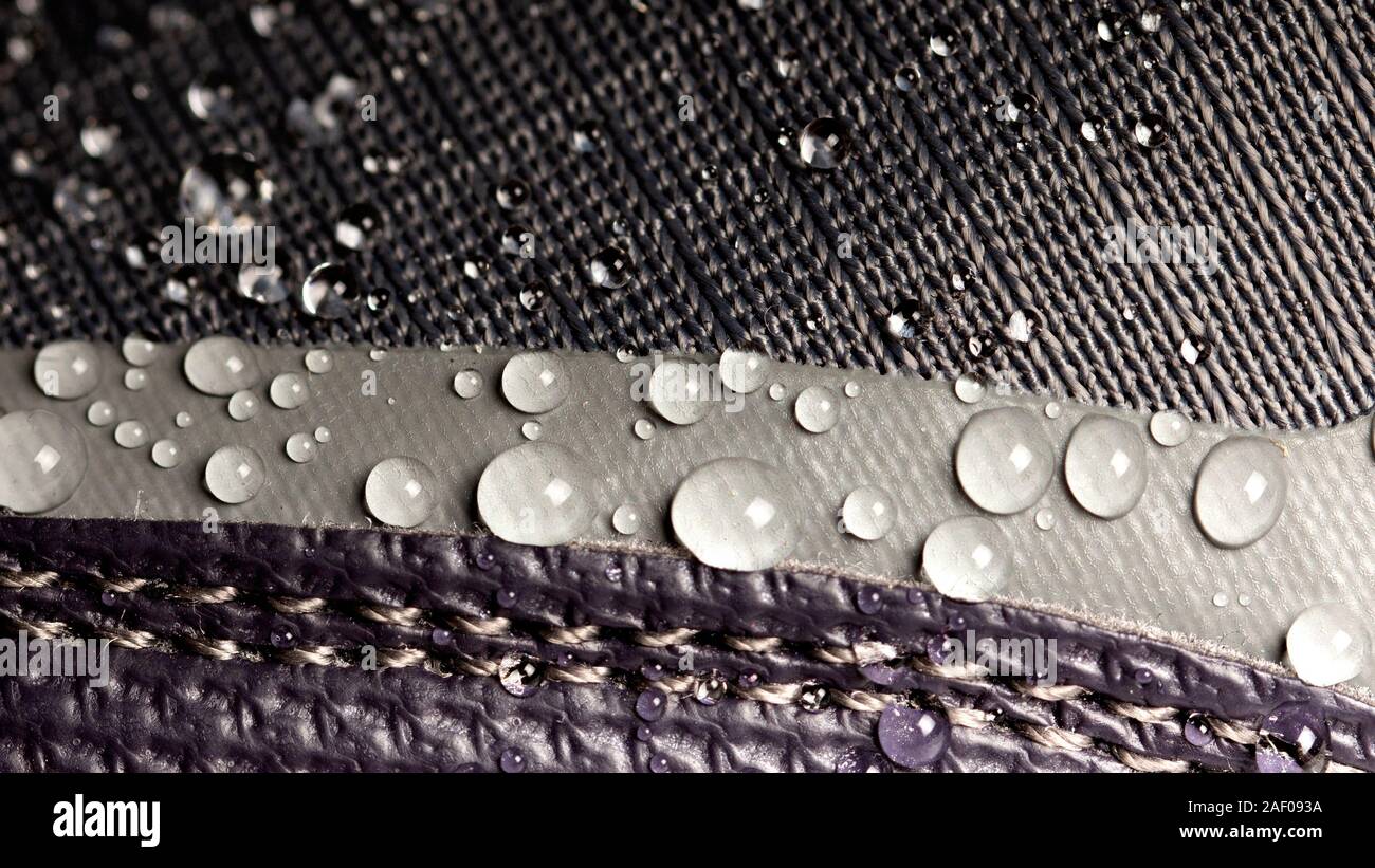 water resistant membrane fabric with water droplets Stock Photo - Alamy