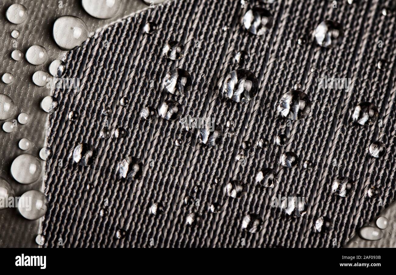 water resistant membrane fabric with water droplets Stock Photo - Alamy