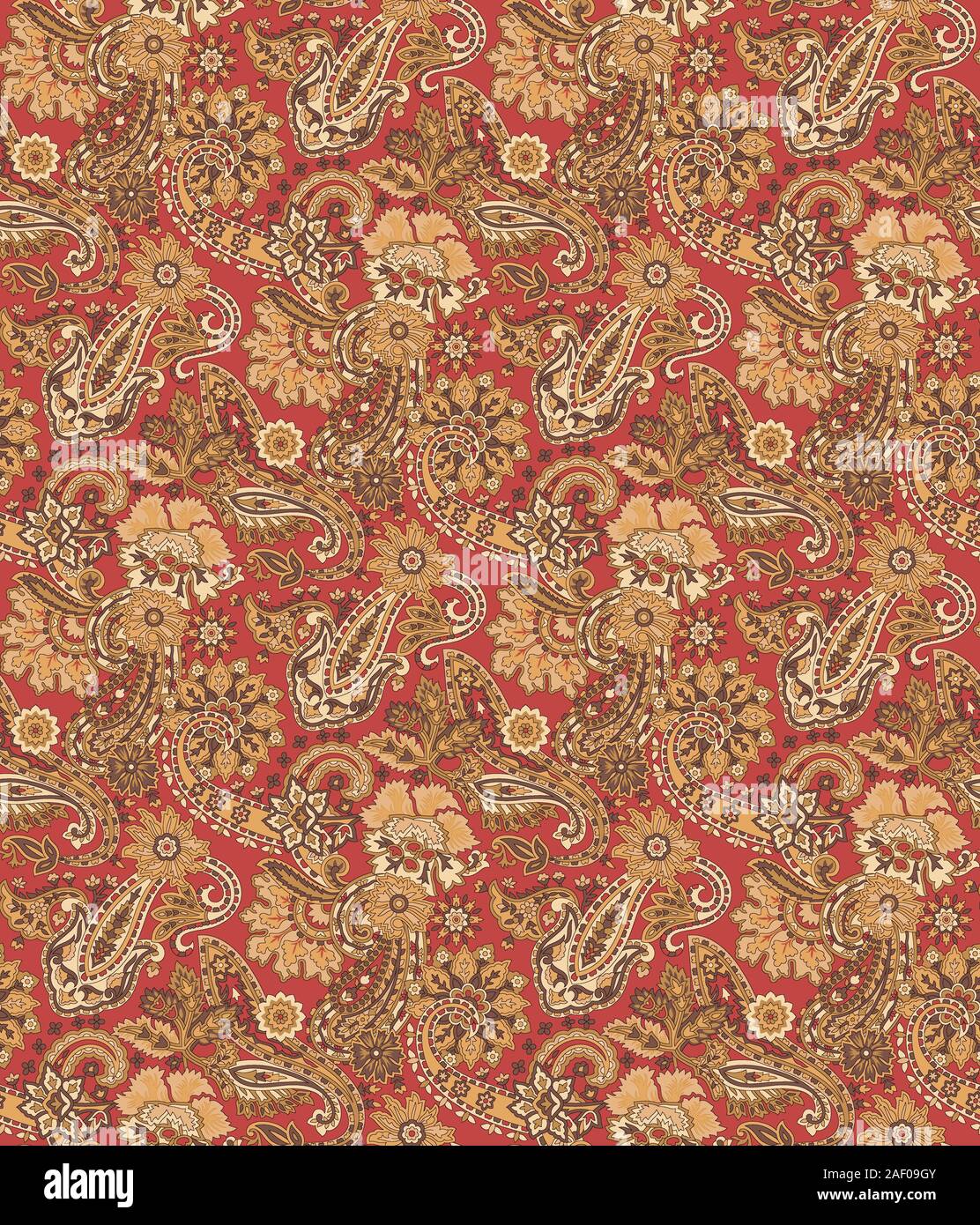 seamless traditional paisley floral background Stock Photo - Alamy