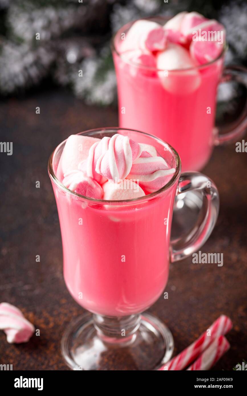 Ruby hot chocolate or pink cocoa Stock Photo - Alamy