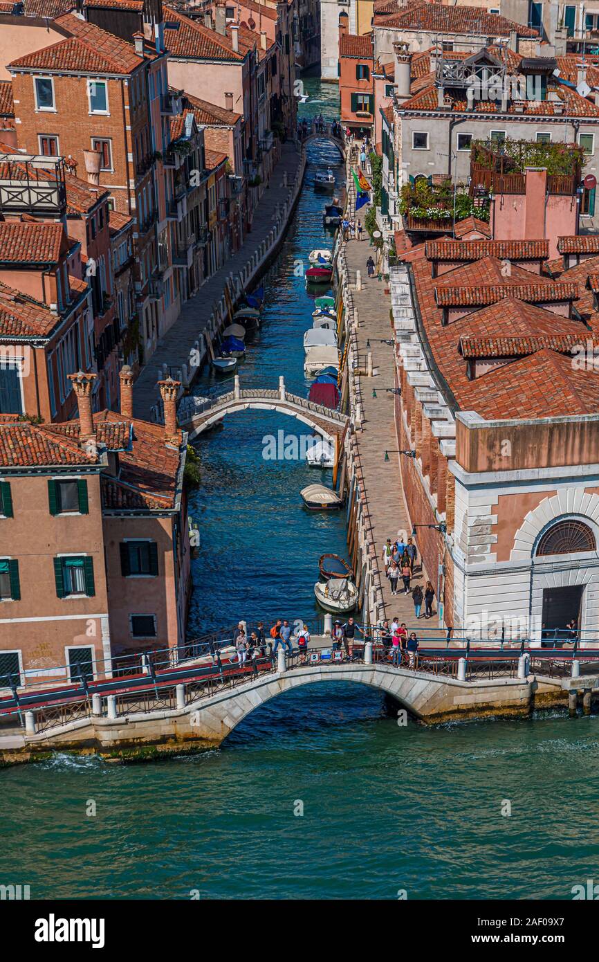 Small Bridges Over Narrow Canal Stock Photo - Alamy
