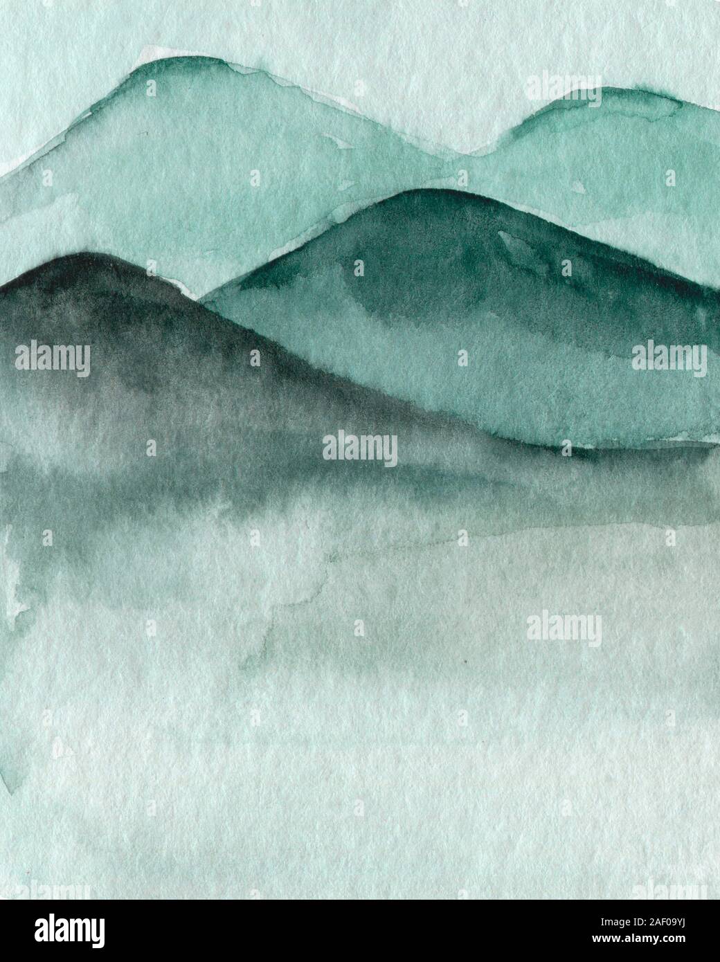 chinese illustration. mountains in mist graphics, inkblot, picture ...