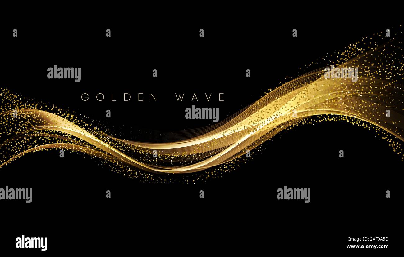 Abstract shiny color gold wave design element Stock Vector Image & Art - Alamy